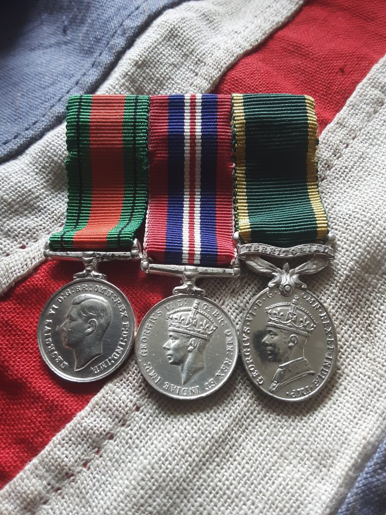Period miniature WWII & Territorial Efficiency Medal group. • South ...