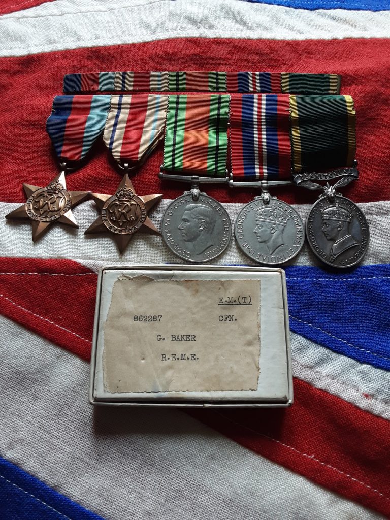 WWII Africa Star & Territorial group. Craftsman G Baker. REME. Royal ...