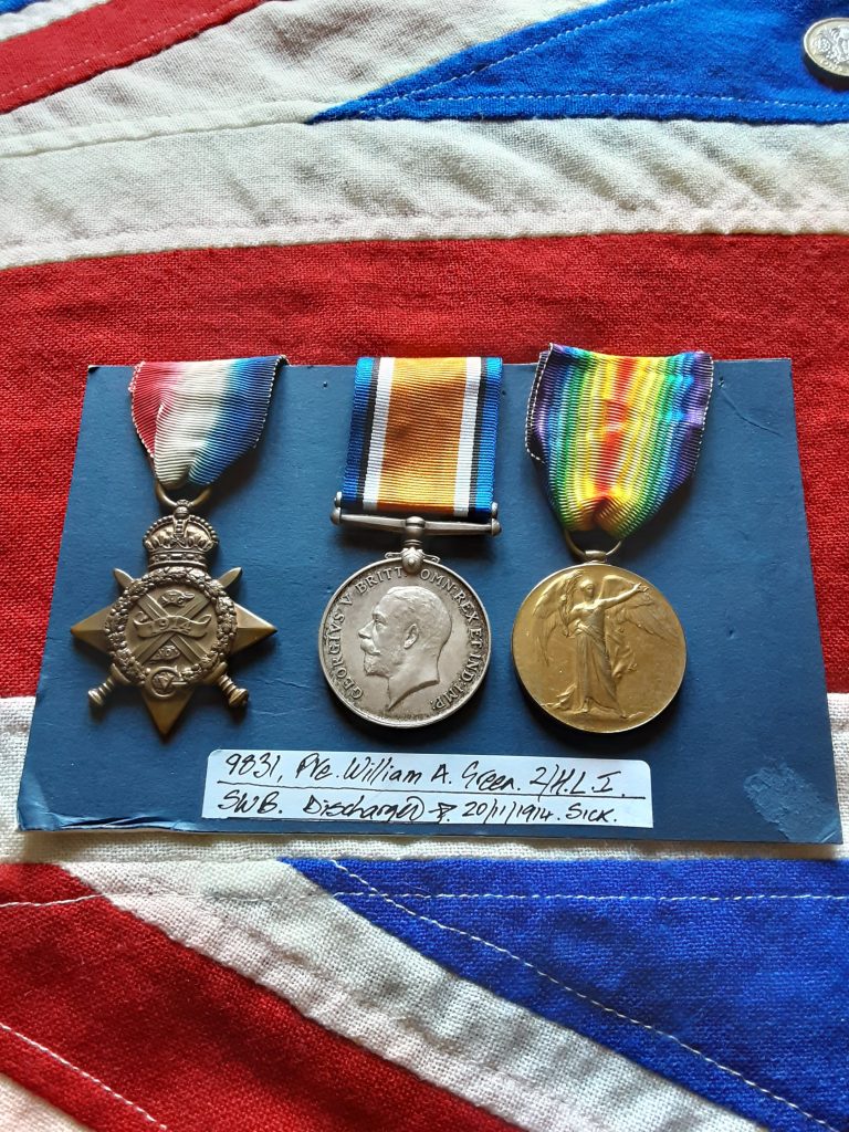 1914 Trio William Arthur Green 2nd Highland Light Infantry. Attested ...