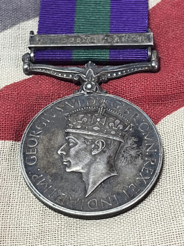 Coldstream Guards Palestine 1945-48 General Service Medal. Head. Bath ...