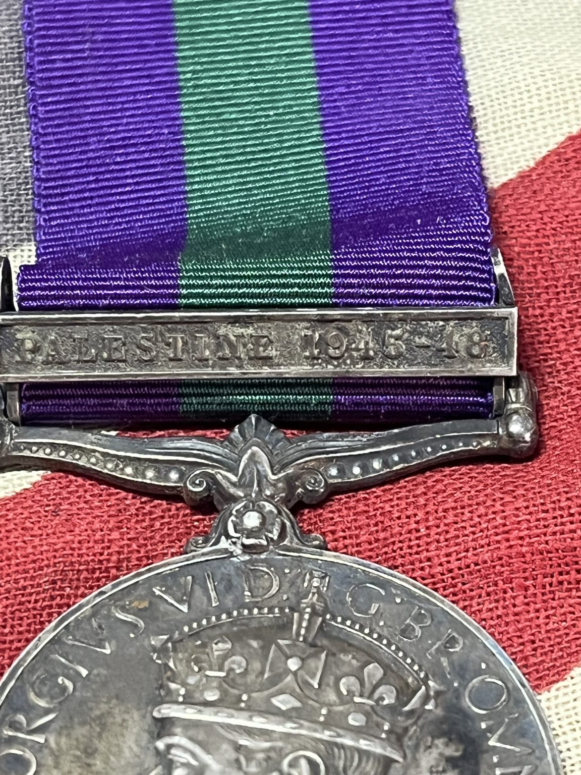 Coldstream Guards Palestine 1945-48 General Service Medal. Head. Bath ...