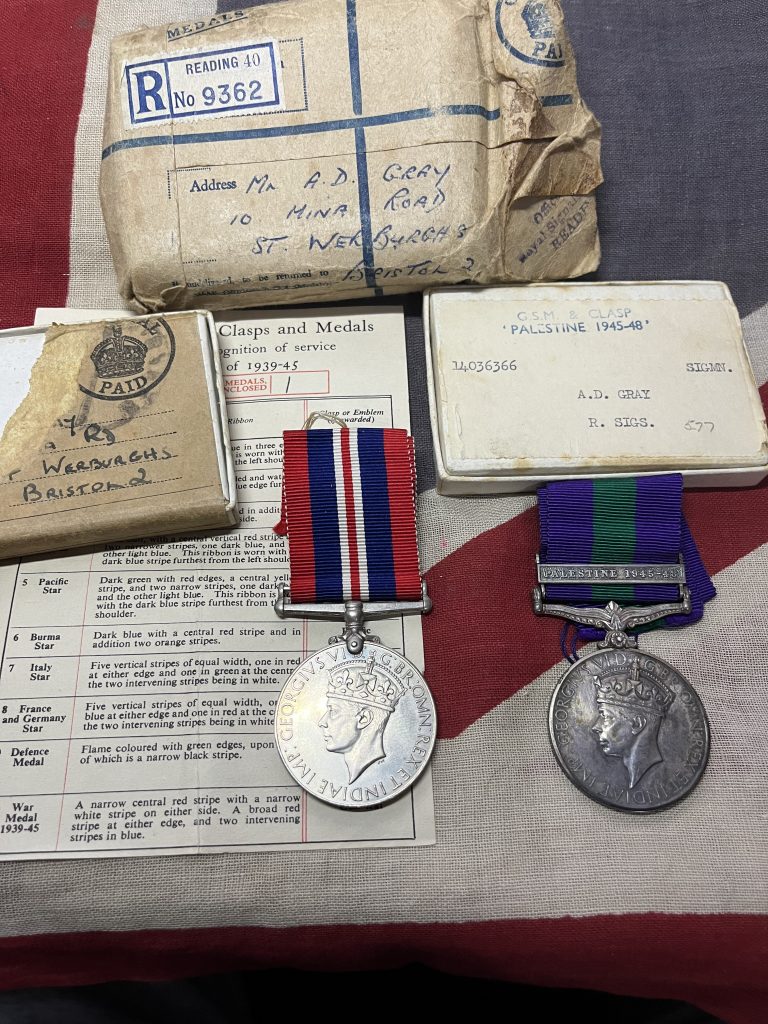 WWII War Medal with GSM Palestine 1945-48 Gray. St Werburghs, Bristol ...