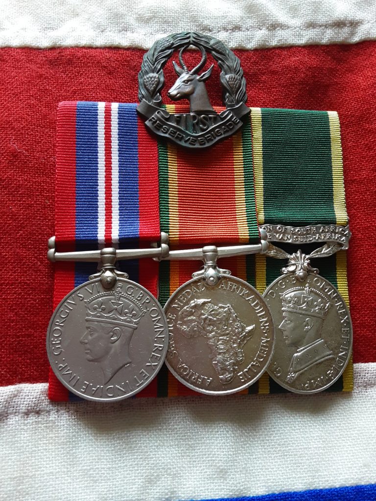 South African WWII group. Pte G Galsworthy Ricketts. 2nd Battalion ...