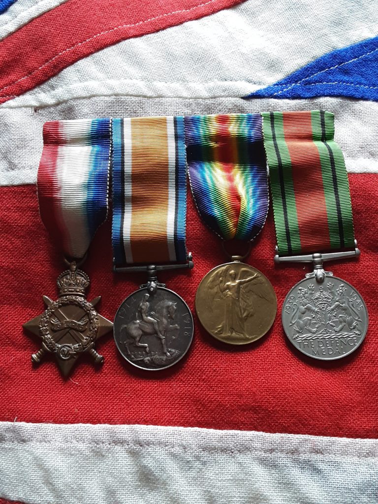 WWI 1915 Trio & WWII Defence Medal group. Frederick Alexander Lawrence ...
