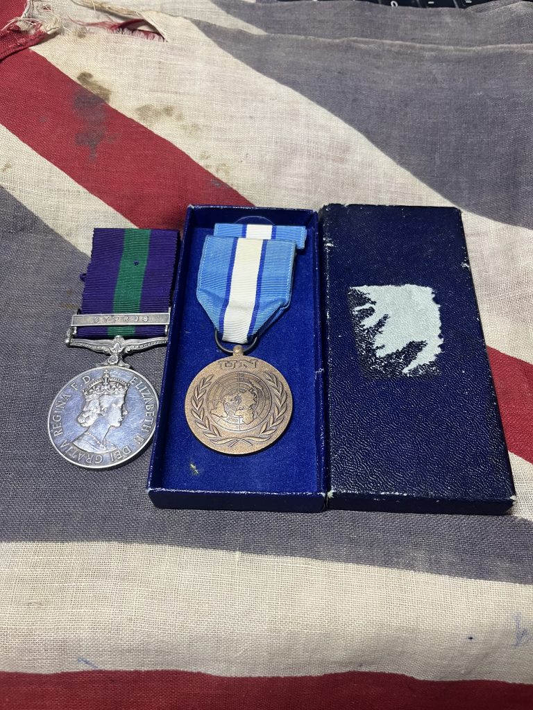 Cyprus GSM with UN Cyprus medal pair. Baird RAF. – South West Medals ...